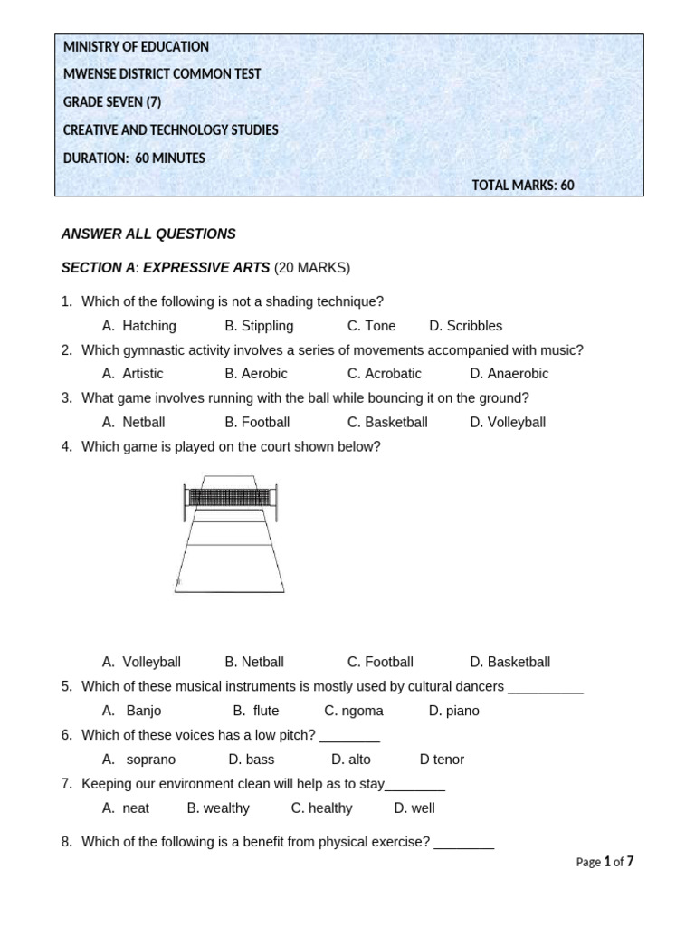 G7 Cursinho Test Questions | PDF | Clef