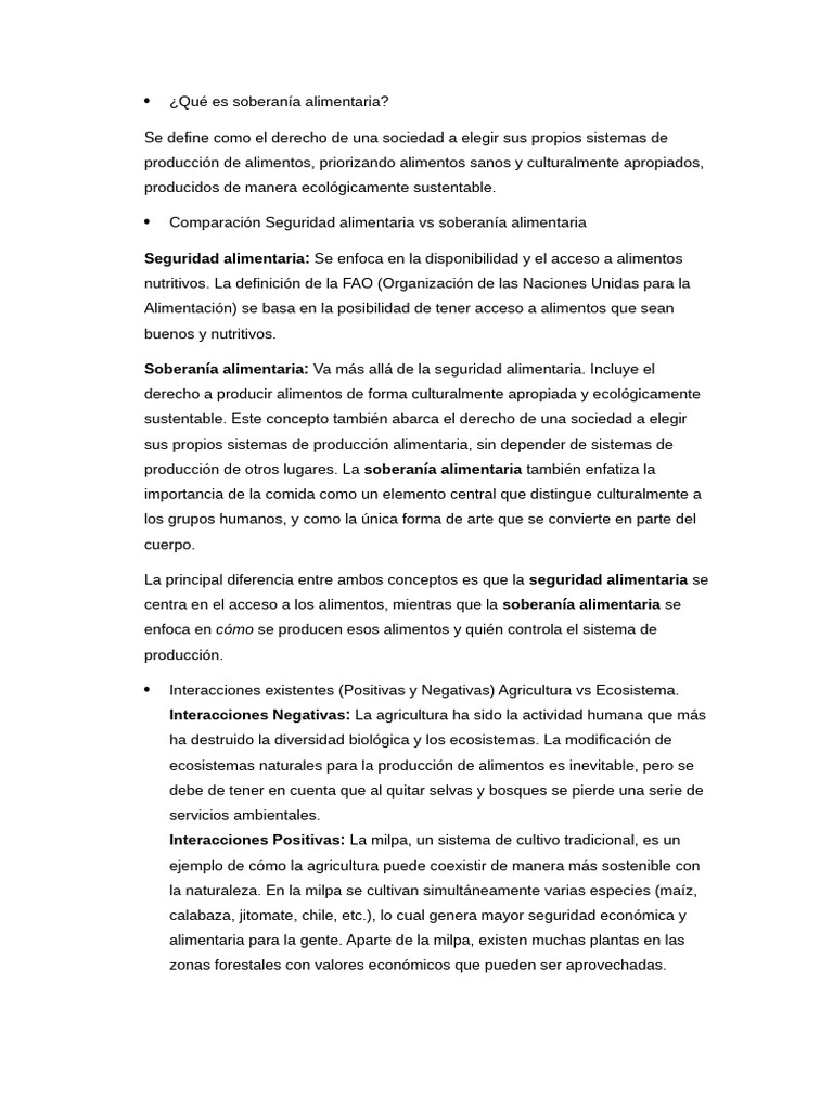 Qué Es Soberanía Alimentaria | PDF | Los bosques | Agricultura