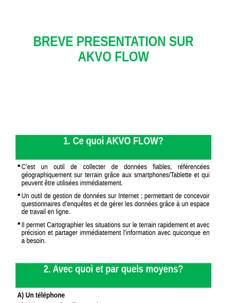 Breve Presentation Sur Akvo Flow2 | PDF | Serveur (Informatique) | Téléphone intelligent