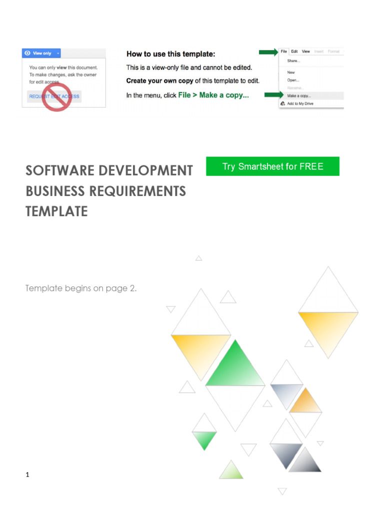 IC Software Development Business Requirements Template - Google - Doc ...