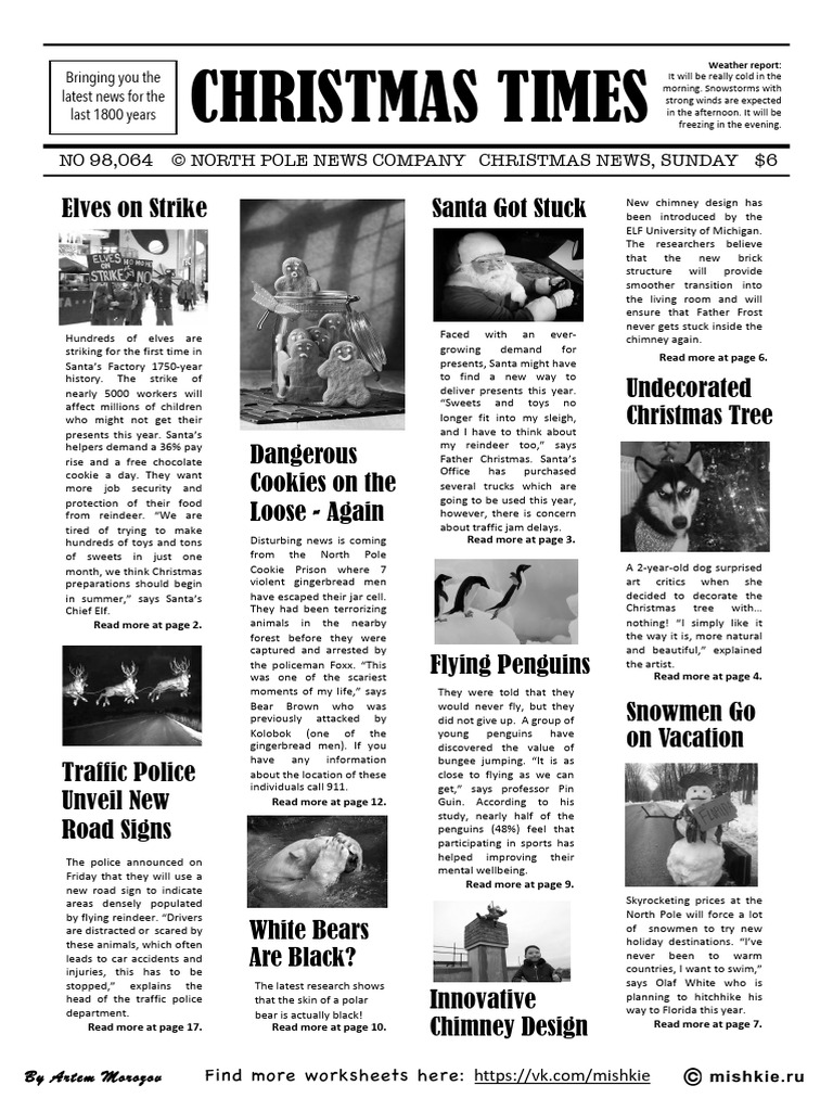 North Pole News: Elves Strike & More | PDF | Santa Claus