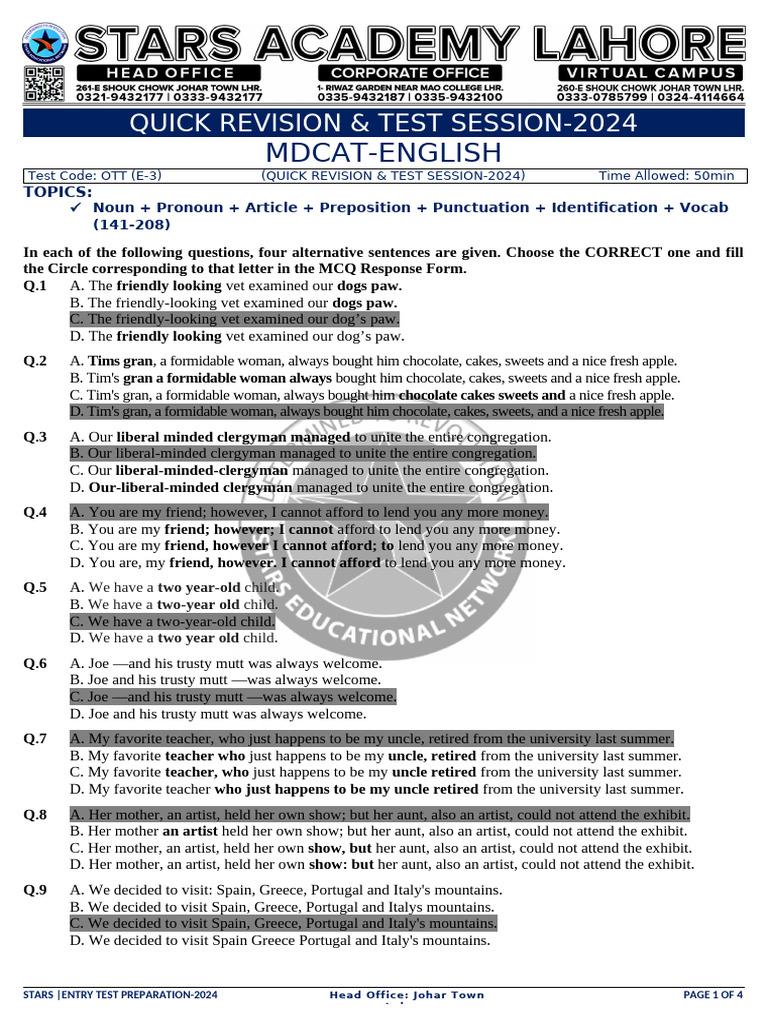 04 FINAL-ENGLISH QRTS-TEST-3 (Noun + Pronoun + Article + Preposition ...