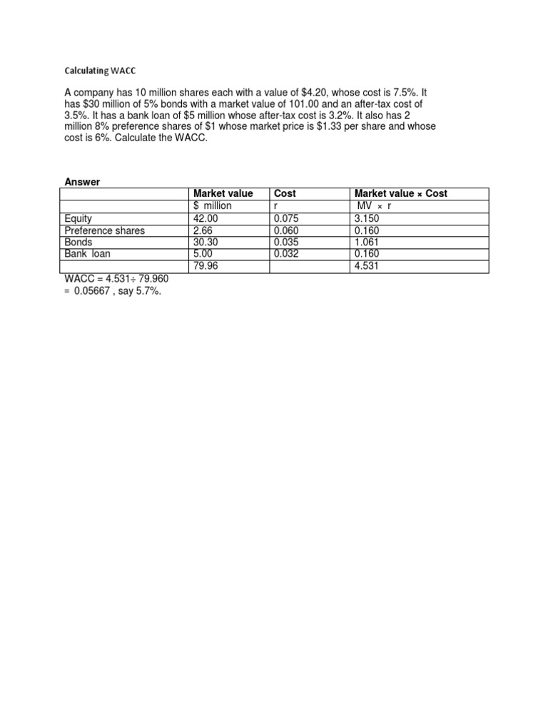 Calculating Wacc Pdf