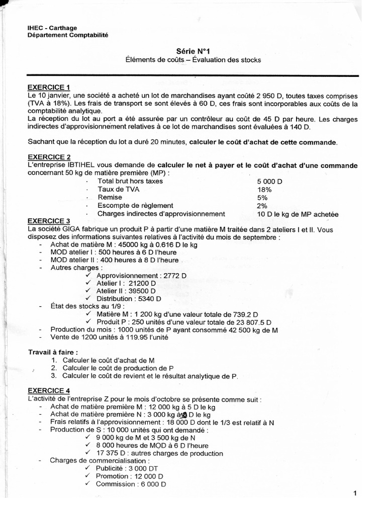 Cahier TD CAG 2eme LSG | PDF