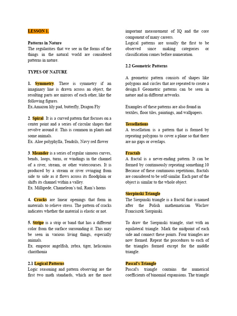 MMW | PDF | Pattern | Set (Mathematics)