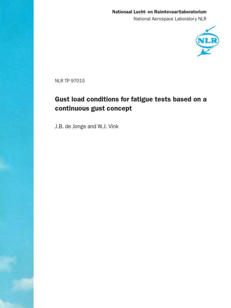 Gust Load Conditions For Fatigue Tests Based On A Continuous Gust ...