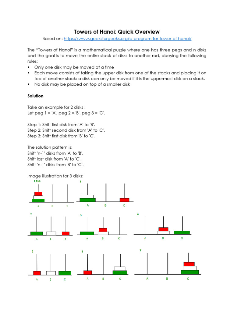 C++ Solution for Towers of Hanoi | PDF | Computer Programming ...