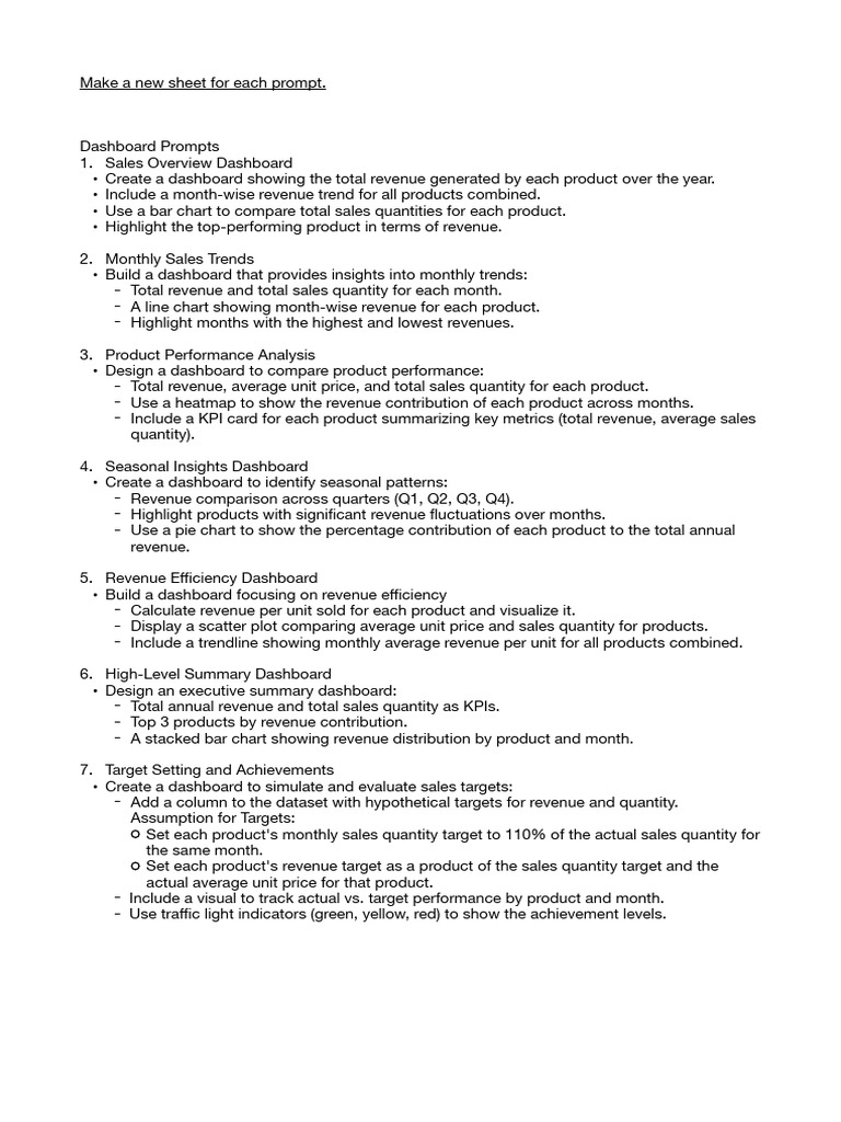 Sales Dashboard Creation Guide | PDF | Information Science