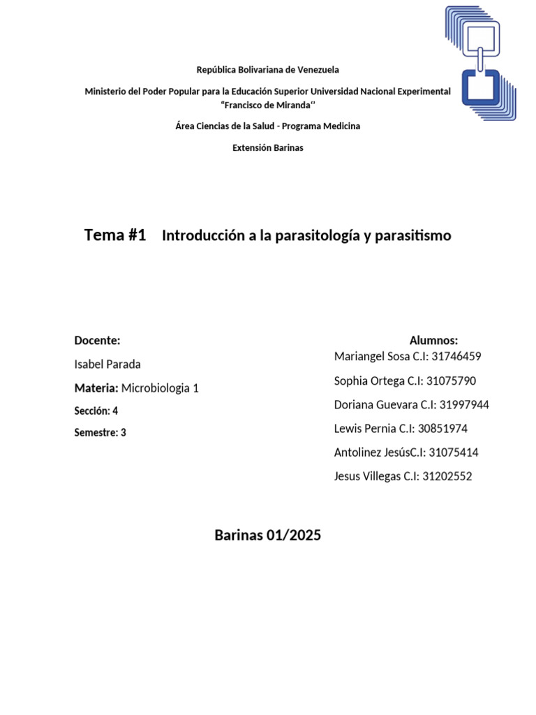 Micro Tema 1 Parasitologia | PDF | Sistema inmune | Anticuerpo