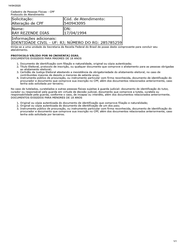CPF Rayana | PDF
