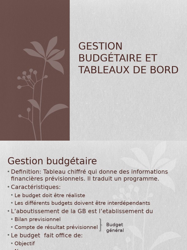 Gestion Budgétaire Et Tableaux de Bord | PDF | Budget | Taxe sur la valeur ajoutée