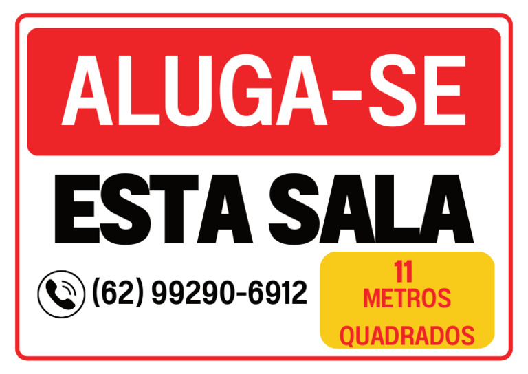 Placa de Aluga-Se Documento A4 Vermelho e Preto | PDF