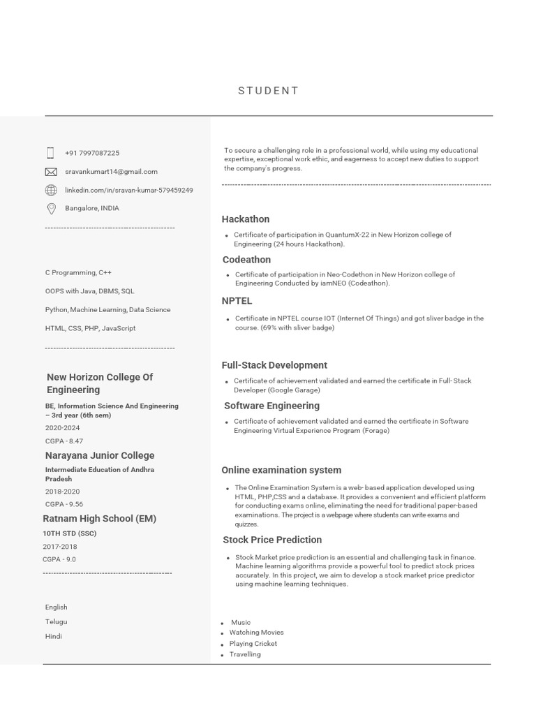 Resumes - Sravankumart2003@gmail - Com - Resume | PDF | Databases | Computing