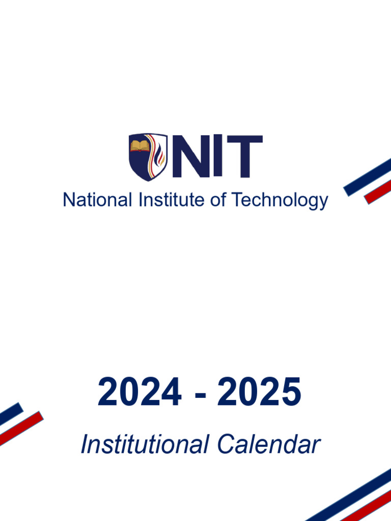 NIT 2024 Institutional Calendar | PDF | Academic Term | Sat