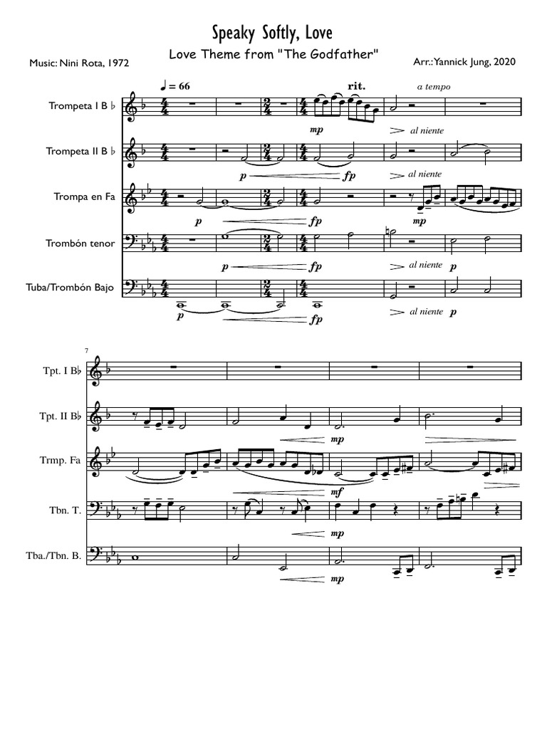 Speaky Softly, Love-Partitura y Partes | PDF | Musical Forms | Elements ...