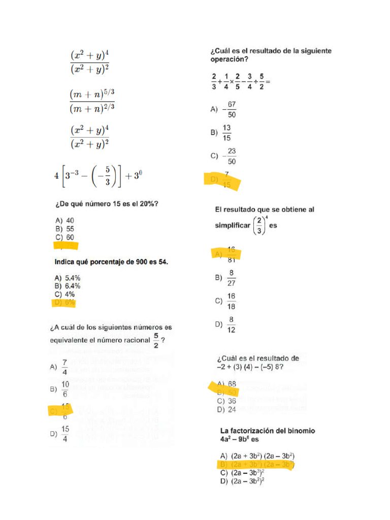 Ejercicios Mate 2 Algebra | PDF