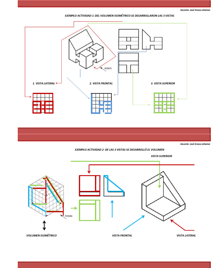 Ejemplos de Vistas y Volumen Isométrico | PDF