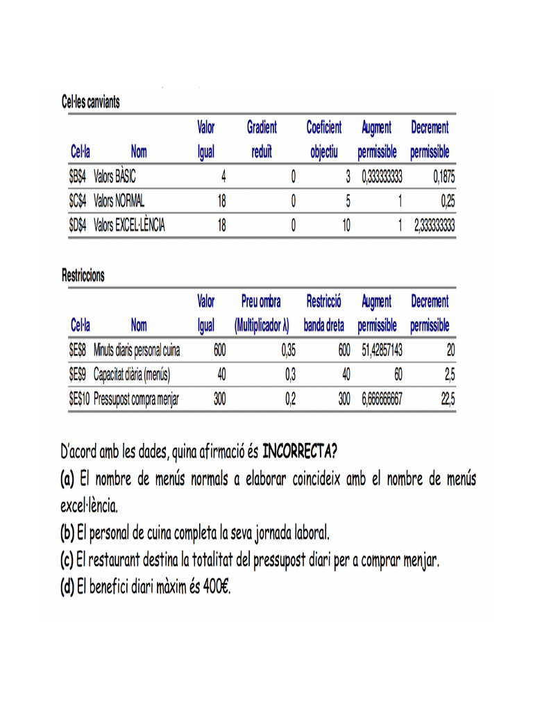 Exercicis taules sensibilitat | PDF