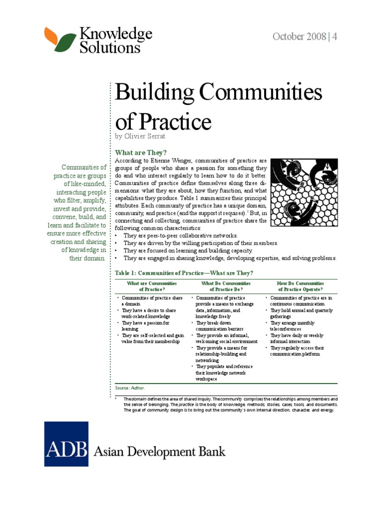 Building Communities of Practice | Download Free PDF | Asian ...