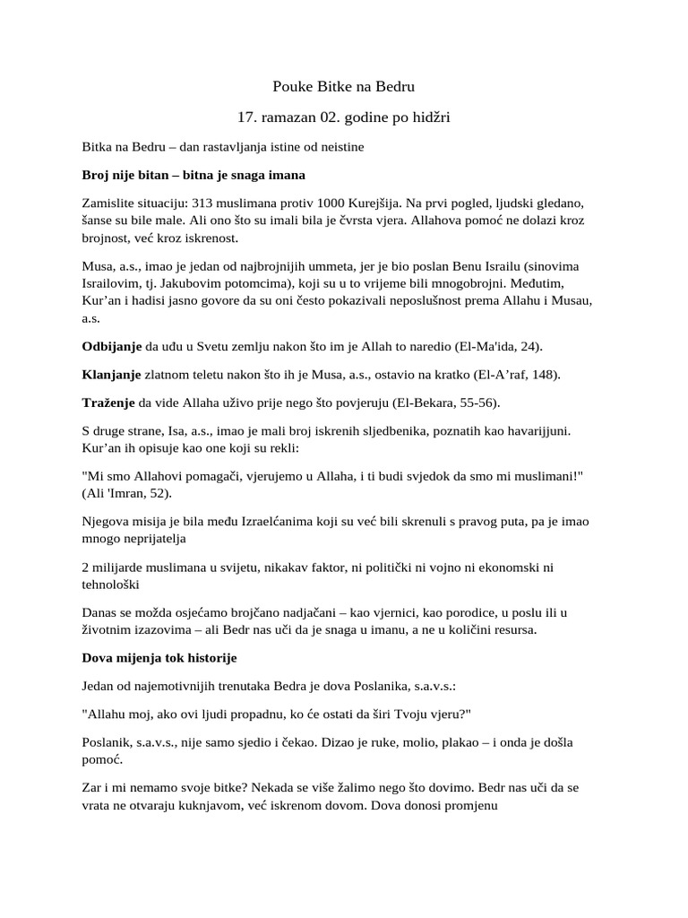 Bitka Na Bedru | PDF