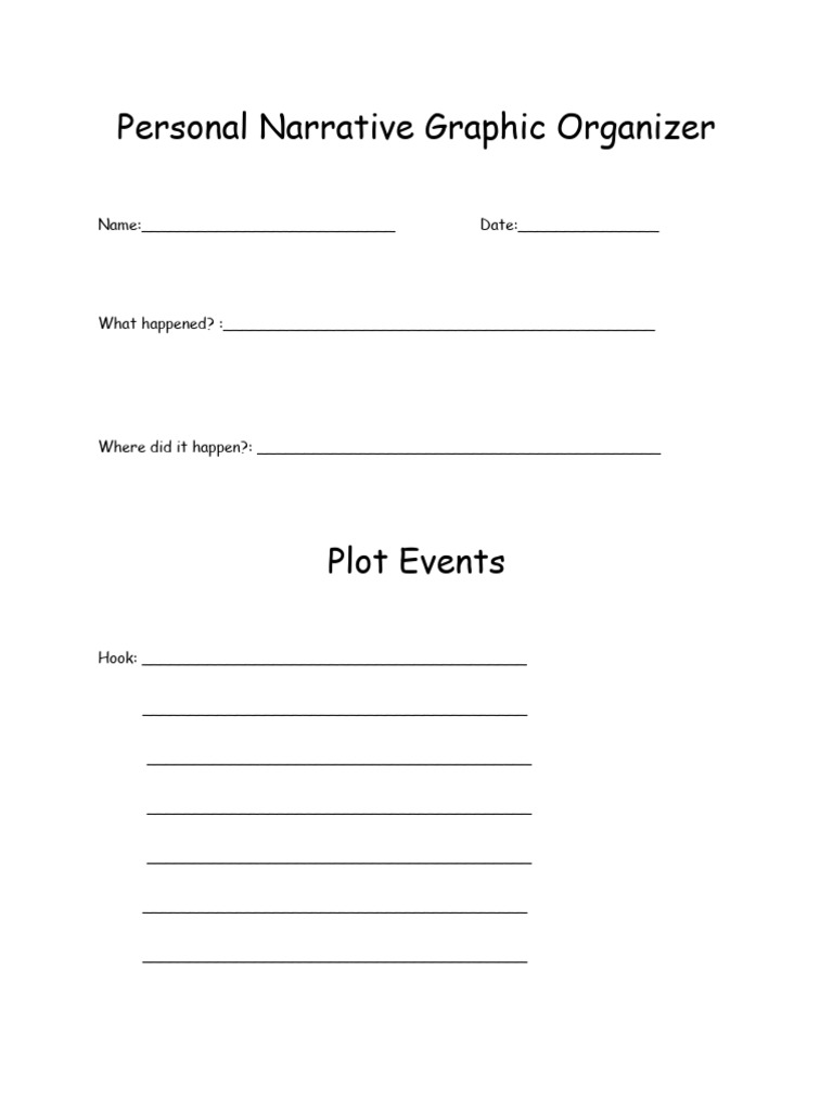 Personal Narrative Graphic Organizer | PDF