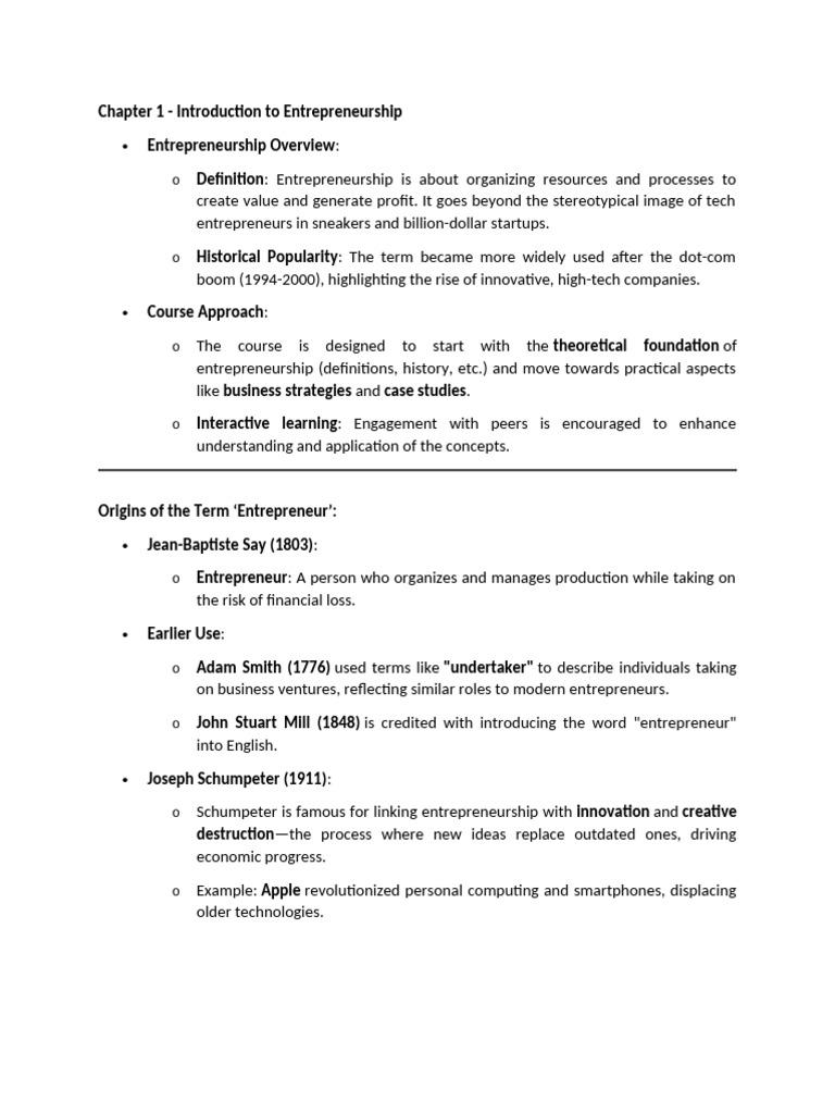 Chapter 1 Entrepreneurship | PDF | Entrepreneurship | Trade