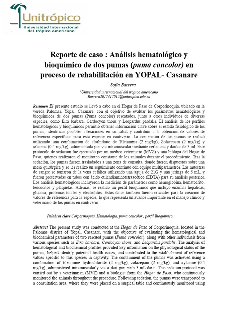 reporte de caso -sofia barrera.docx | PDF | Biología