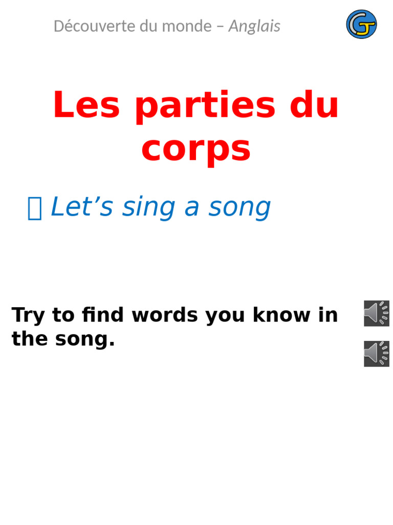 Les Parties Du Corps Lets Sing A Song | PDF