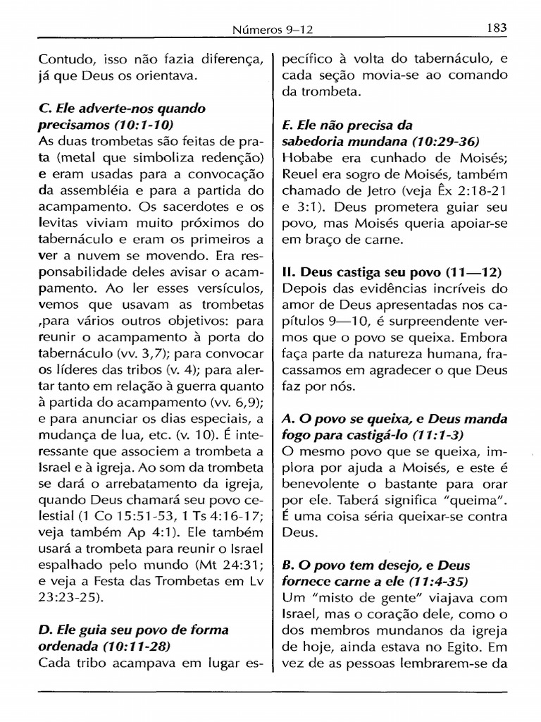 Comentário sobre Números 9-12 | PDF