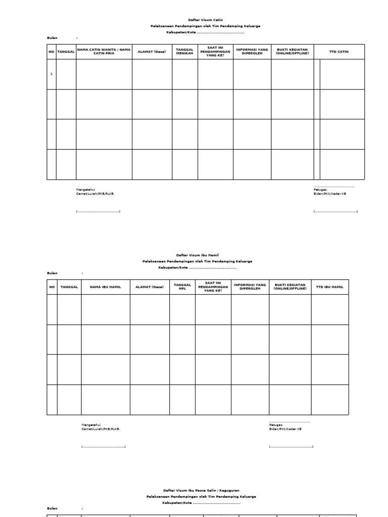 Contoh Visum BOKB Operasional Stunting | PDF