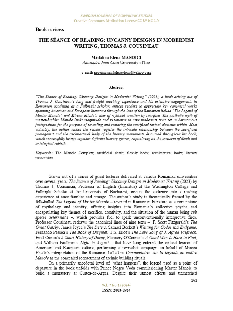 The Séance of Reading: Uncanny Designs in Modernist Writing, Thomas J ...