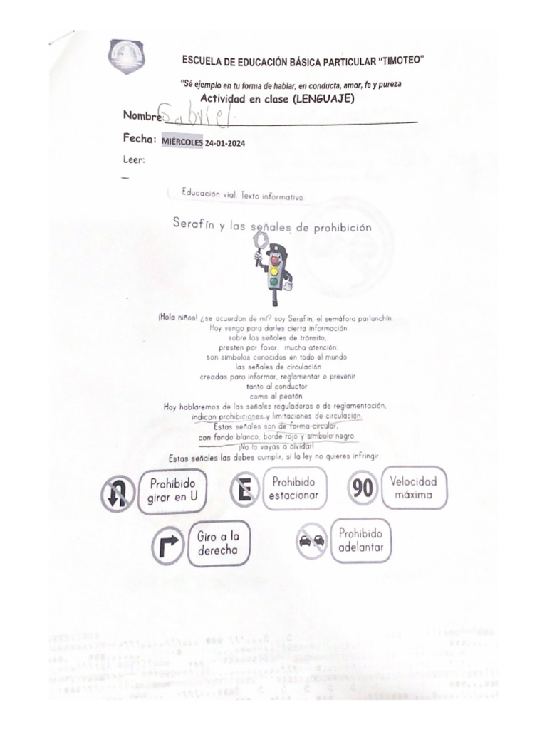 Actividad en Clase Lenguaje | PDF