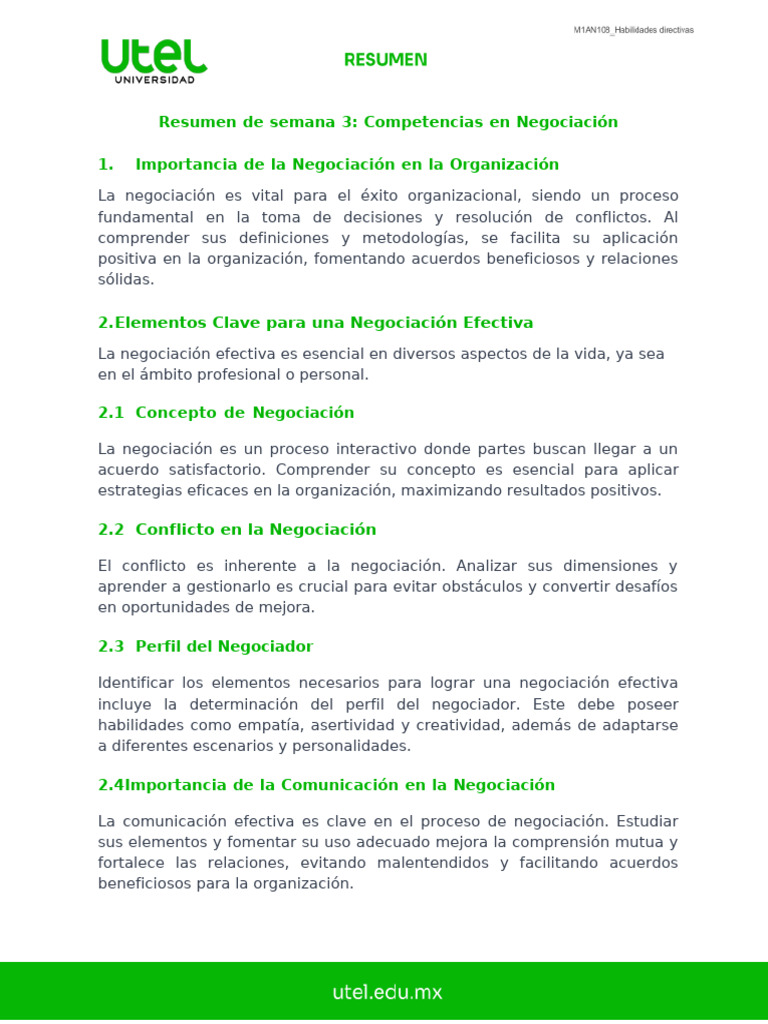 Resumen S3 M1AN108 Habilidades Directivas | PDF