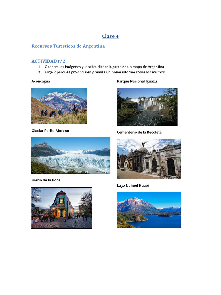 Clase 4 - Recursos Turisticos A Nivel Nacional | PDF