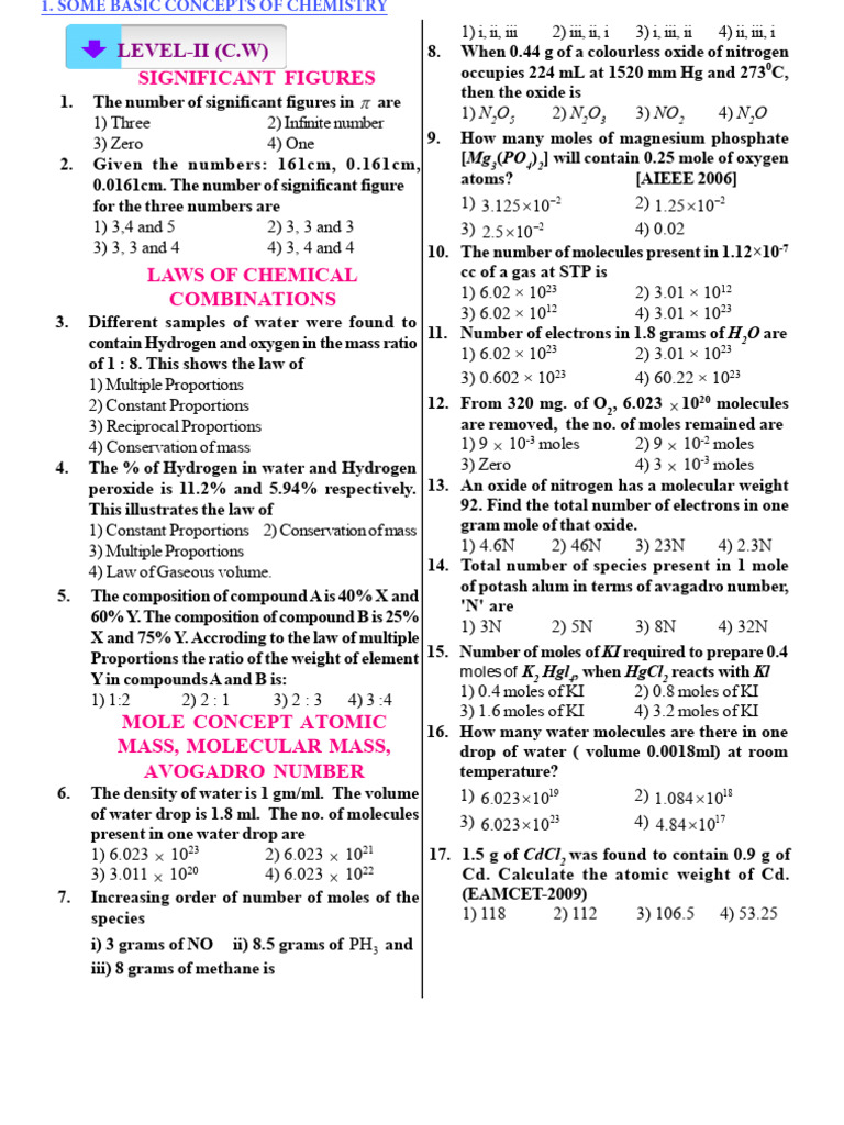 Stoichiometry Worksheet | PDF | Mole (Unit) | Molecules