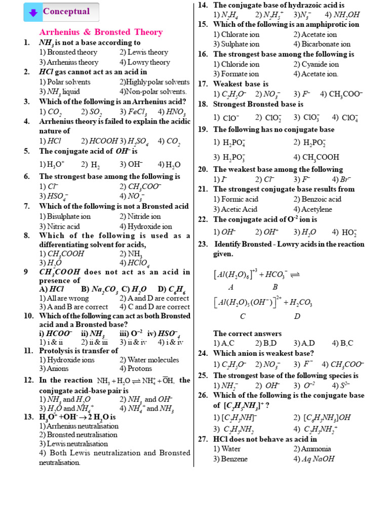 Acids - Bases Worksheet | PDF | Acid | Materials