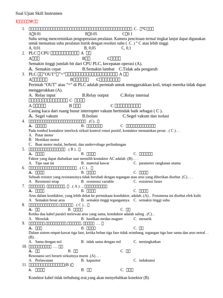 Soal Ujian Skill Instrumen | PDF