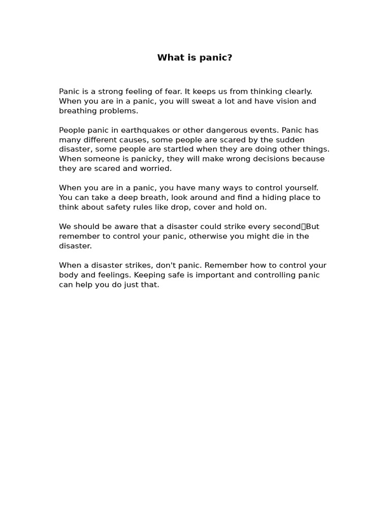 What is Panic | PDF