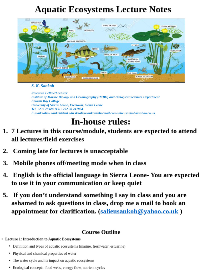 Aquatic Ecosystems Overview and Analysis | PDF | Aquatic Ecosystem | Water