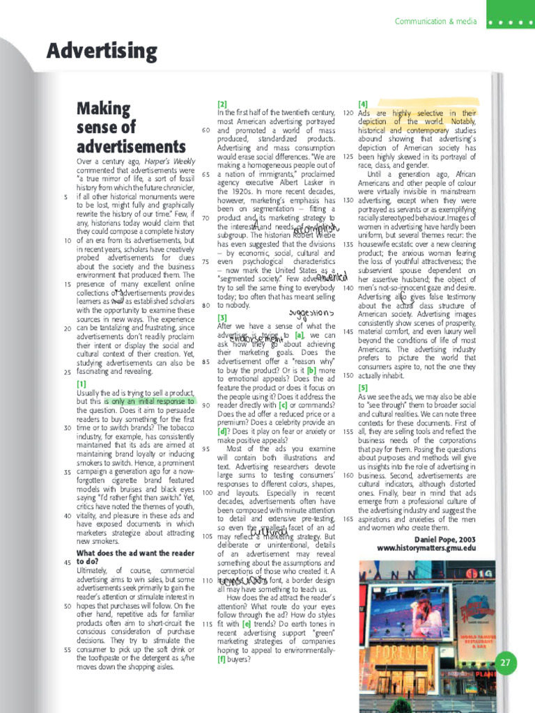 Making Sense of Adverisements Text | PDF | Advertising | Brand