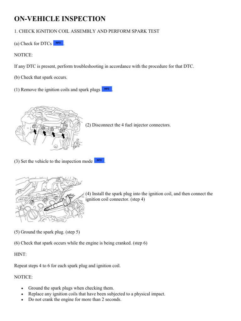 2010 Toyota Prius Repair Manual - Spark Plugs | PDF | Electrical ...