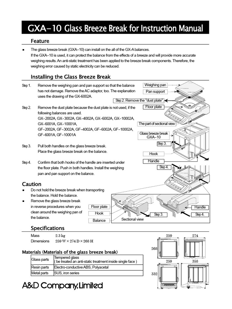 GXA-10 Glass Breeze Break Installation Guide | PDF | Glasses | Materials