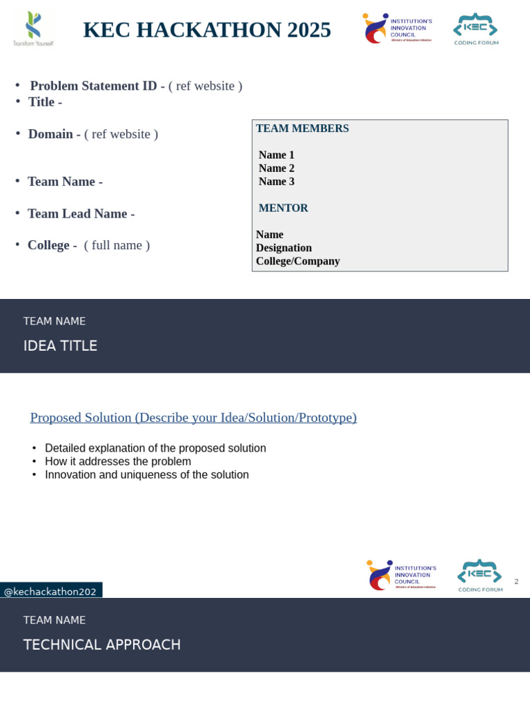Kechackathon Template | PDF