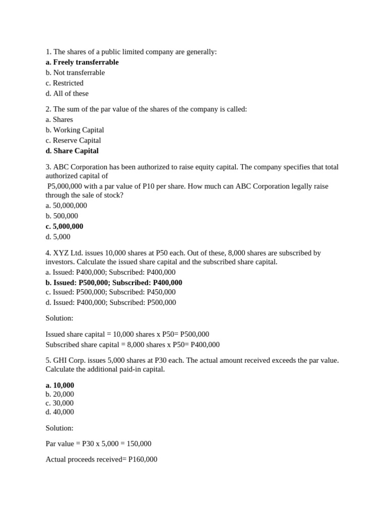 Understanding Share Capital and Equity | PDF