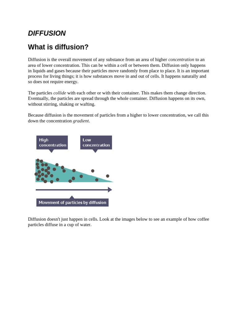 DIFFUSION | PDF | Blood | Diffusion