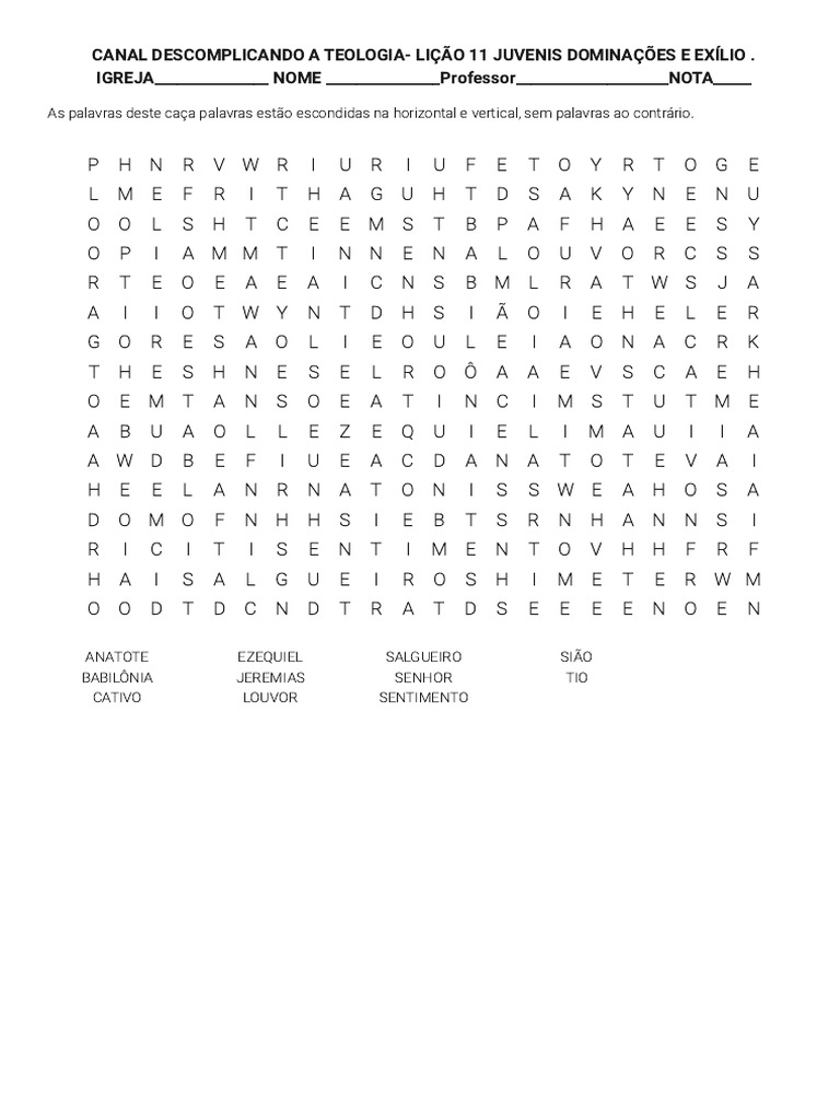 Canal Descomplicando A Teologia - Lição 11 Juvenis Dominações e Exílio ...