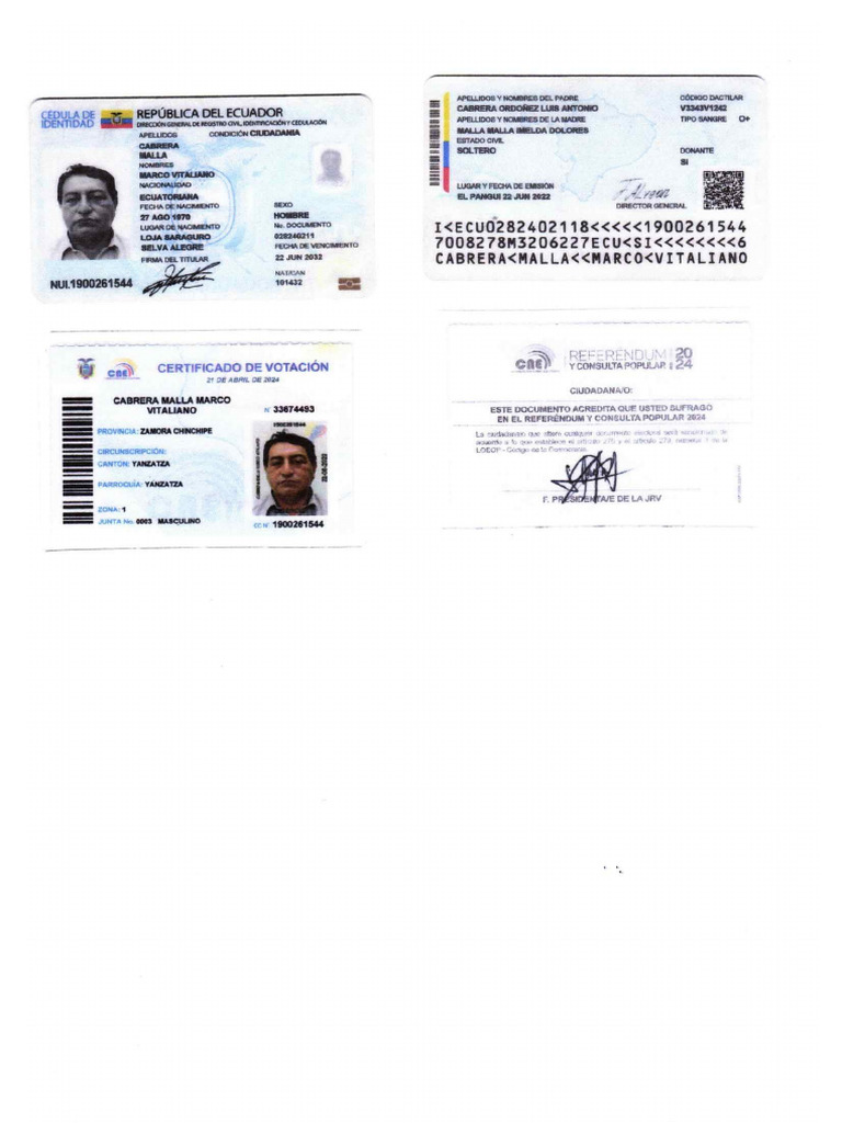 Cedula Marco Cabrera 2024 | PDF