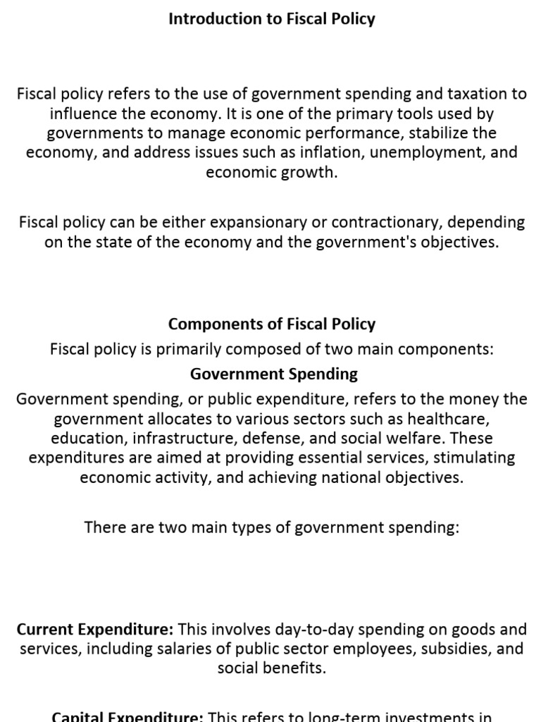 Understanding Fiscal Policy Basics | PDF | Fiscal Policy | Government ...