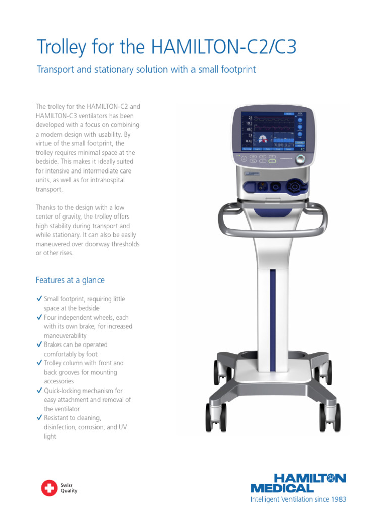 Hamilton C2/C3 Ventilator Trolley Details | PDF