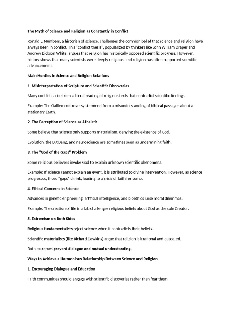 Science and Religion: Bridging the Divide | PDF | Relationship Between ...